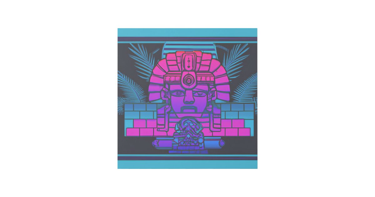 Synthwave Pharaoh Gallery Wrap | Zazzle