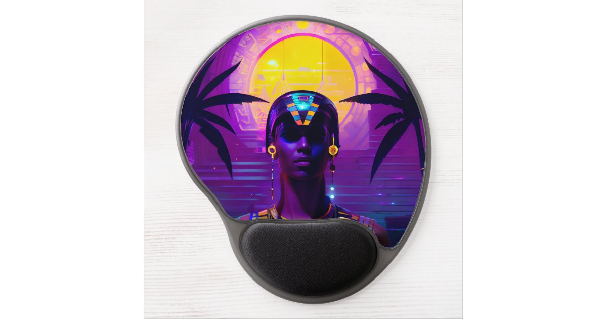 Synthwave Pharaoh Gel Mouse Pad | Zazzle