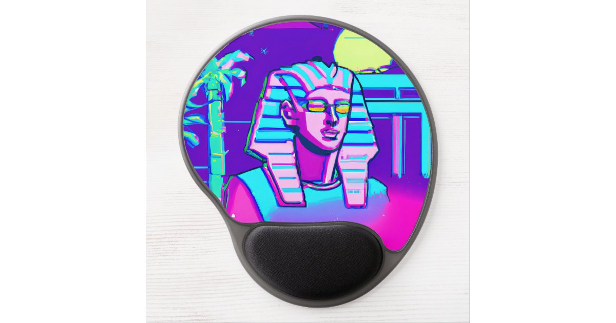 Synthwave Pharaoh Gel Mouse Pad | Zazzle