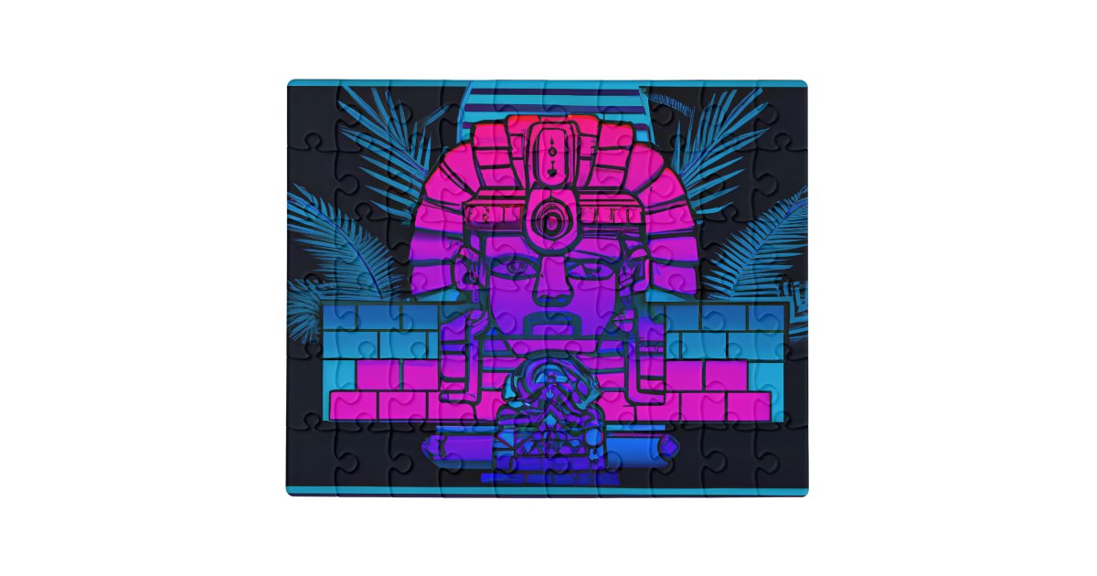 Synthwave Pharaoh Jigsaw Puzzle | Zazzle