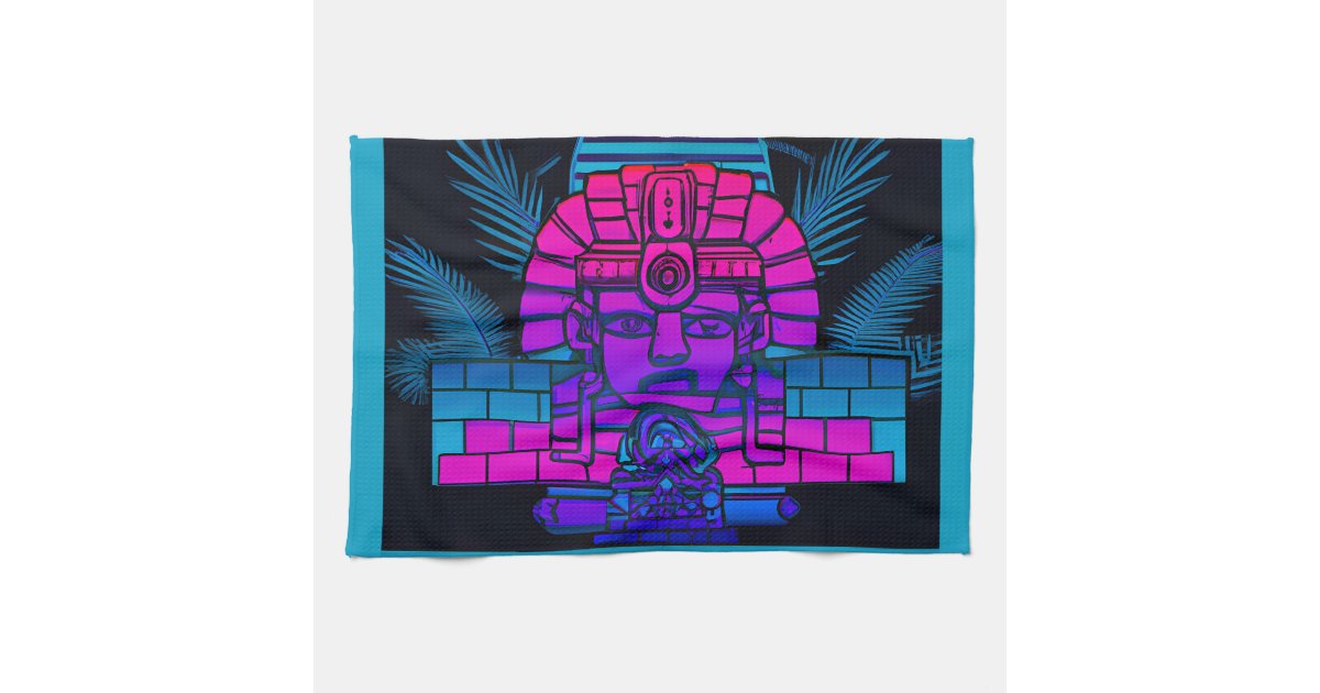 Synthwave Pharaoh Kitchen Towel | Zazzle