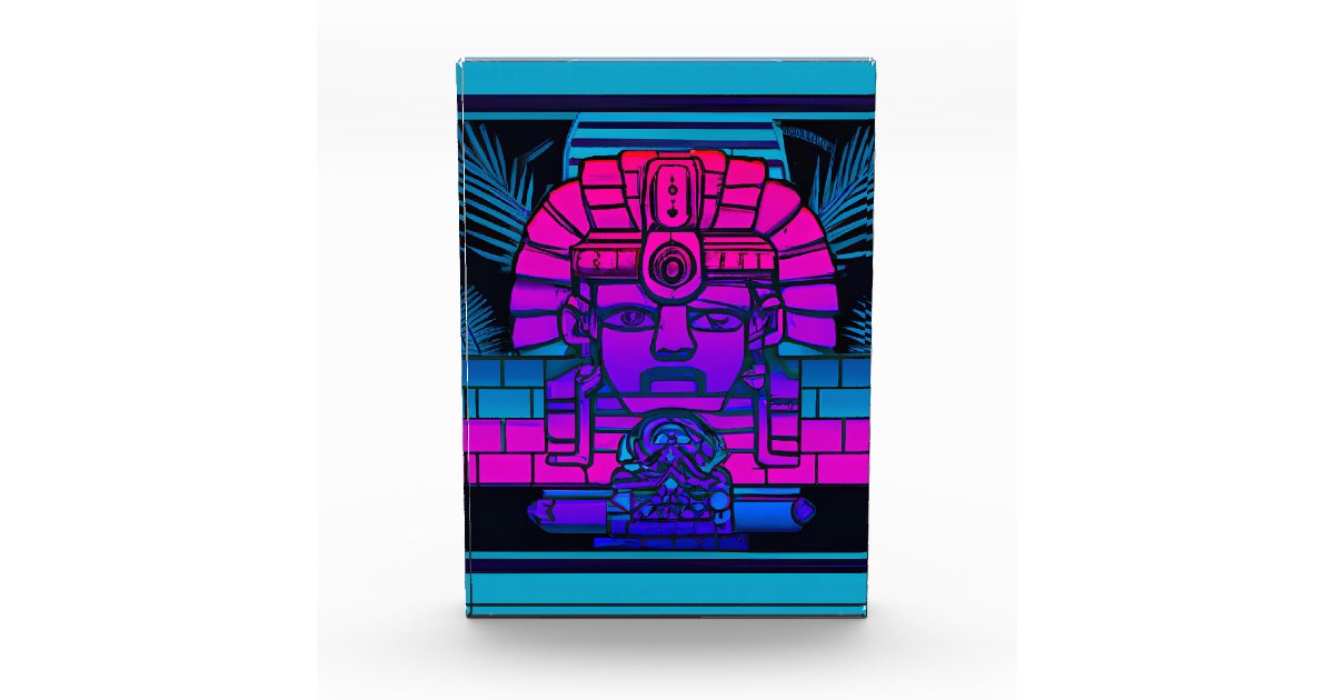Synthwave Pharaoh Photo Block | Zazzle