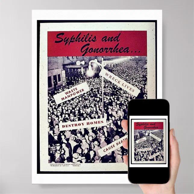 Syphilis And Gonorrhea Poster | Zazzle