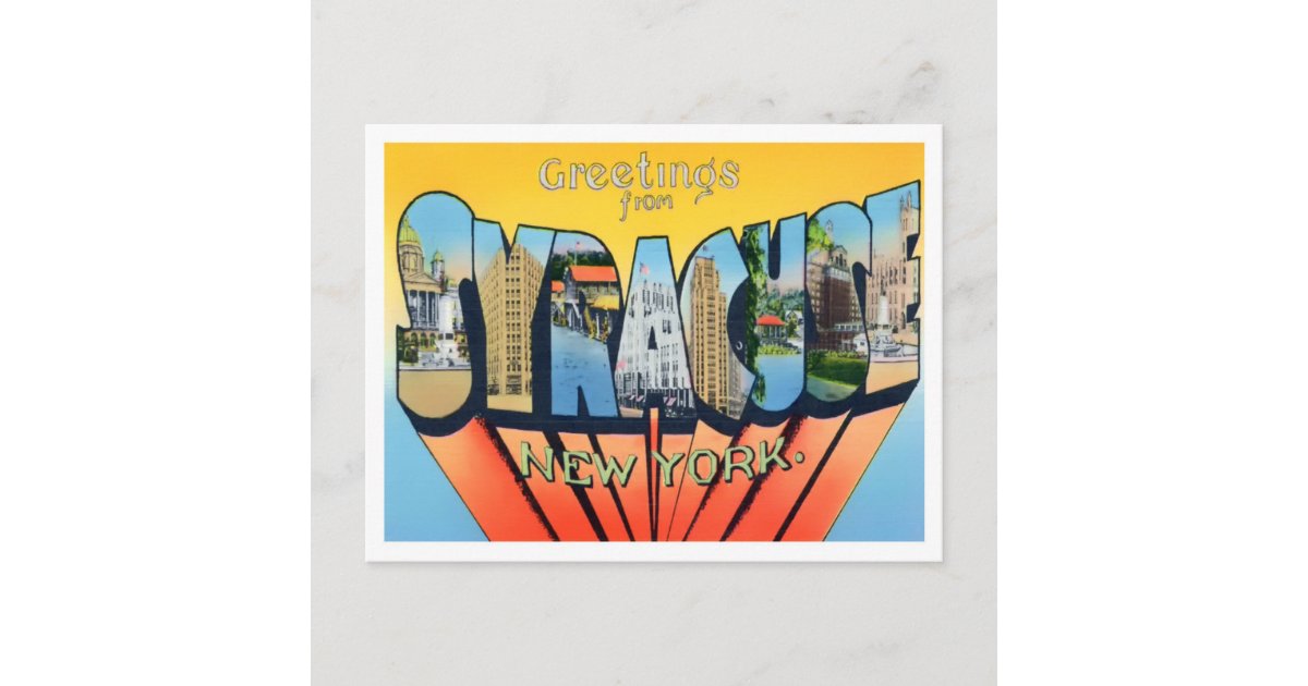 Syracuse, New York Vintage Big Letters Postcard | Zazzle