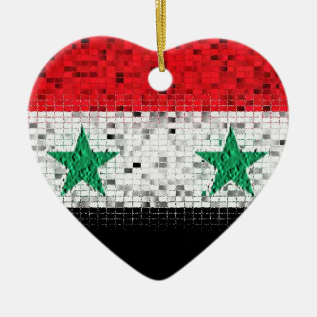 Syria Flag glitter ornament | Zazzle