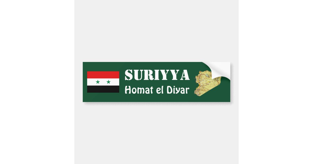 Syria Flag + Map Bumper Sticker | Zazzle