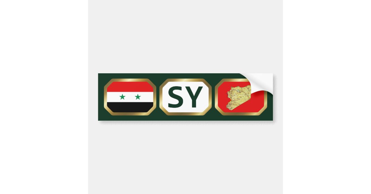 Syria Flag Map Code Bumper Sticker | Zazzle