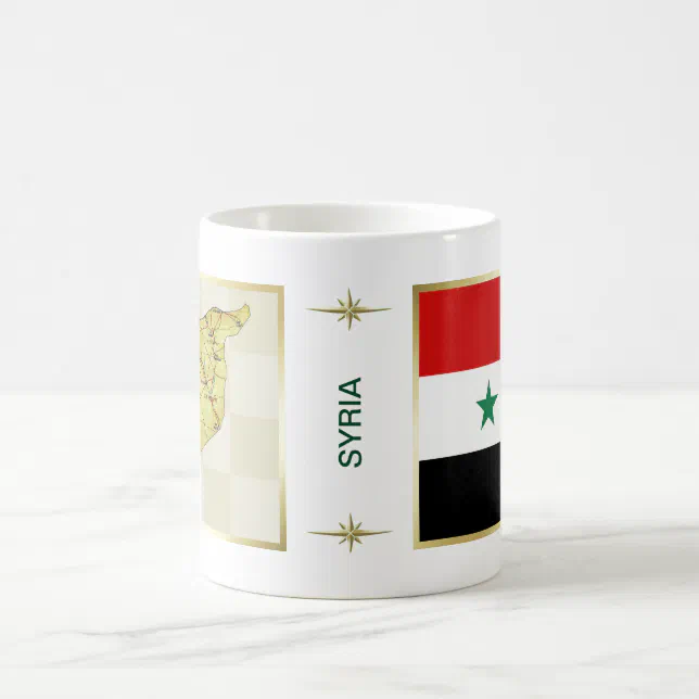 Syria Flag + Map Mug | Zazzle