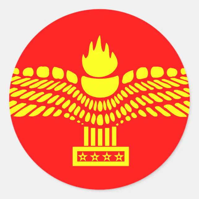 Syriac Aramaic People, Syria flag Classic Round Sticker | Zazzle