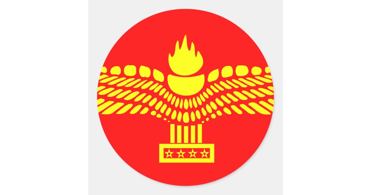 Syriac Aramaic People, Syria flag Classic Round Sticker | Zazzle