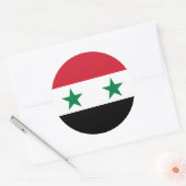 Syrian Flag, Flag of Syria Classic Round Sticker | Zazzle