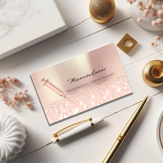 Syringe Rose B12 Botox Injections Cosmetology Appointment Card | Zazzle