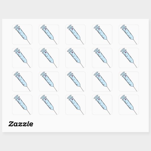 Syringe Square Sticker | Zazzle