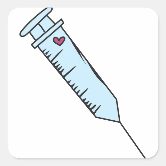 Syringe Square Sticker | Zazzle