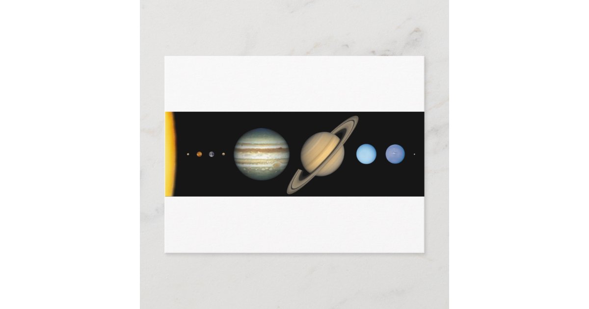 Système solaire à l'échelle - Solar System scale Postcard | Zazzle