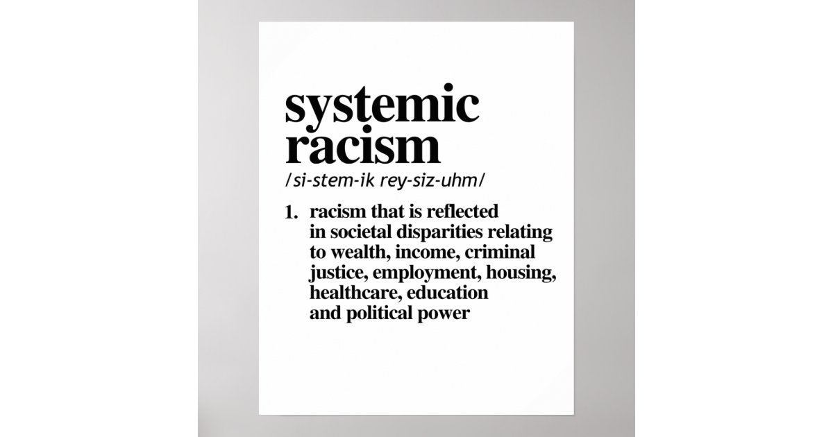 Systemic Racism Definition Poster | Zazzle