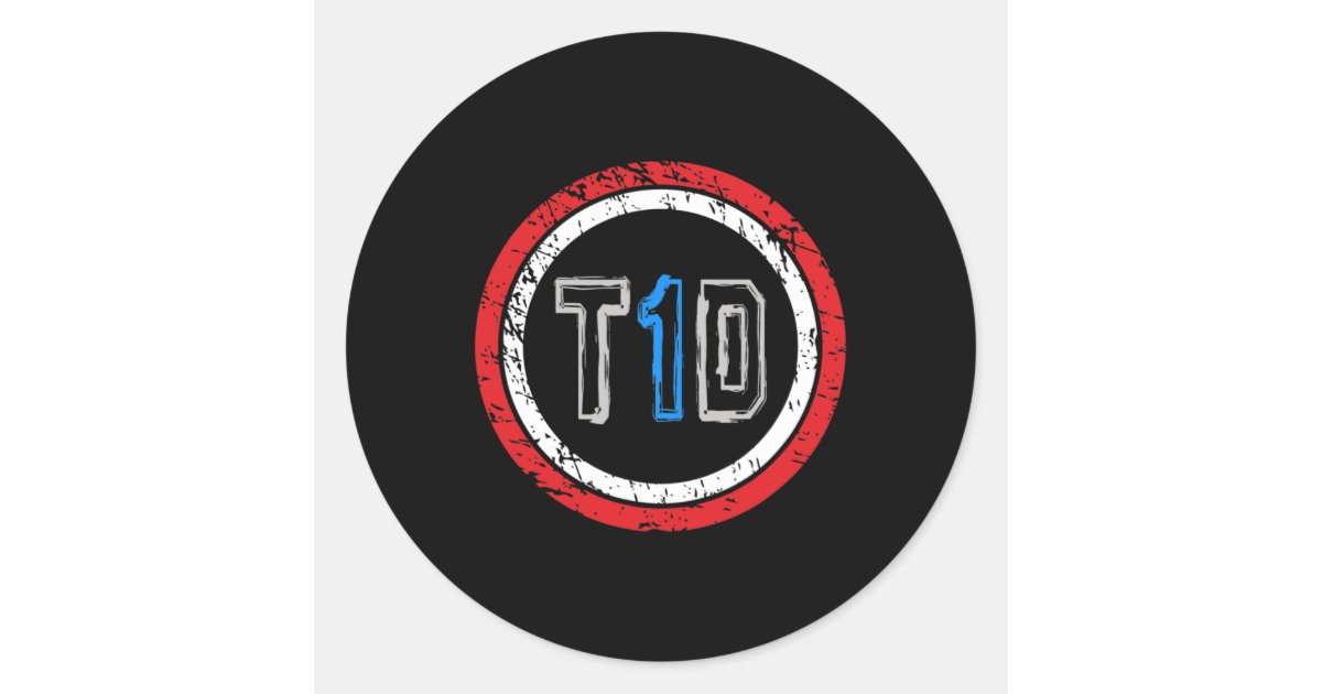 T1D Emblem Type 1 Diabetes Awareness Classic Round Sticker | Zazzle
