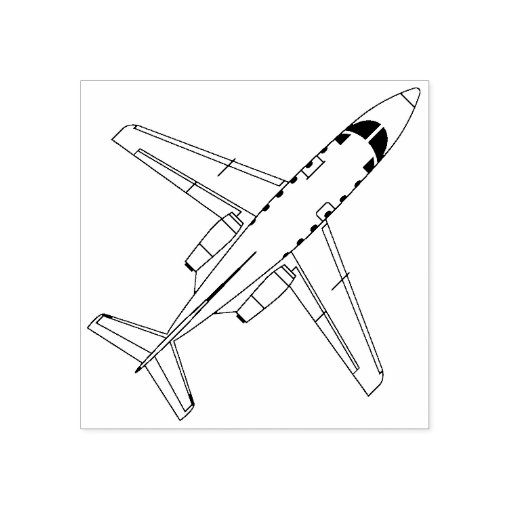 T-1 Jayhawk Training Jet Line Drawing Ink Stamp | Zazzle