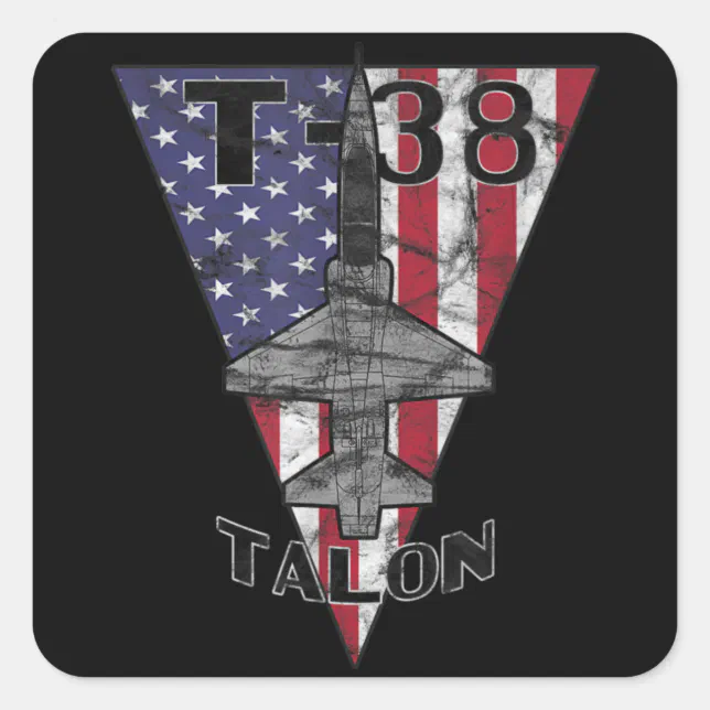 T-38 Talon Military Jet Trainer Airplane Patriotic Square Sticker | Zazzle