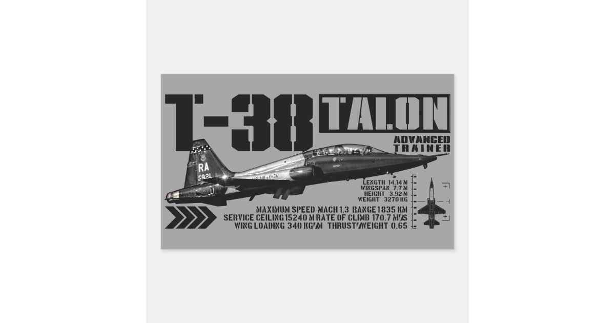 T-38 Talon Rectangular Sticker | Zazzle
