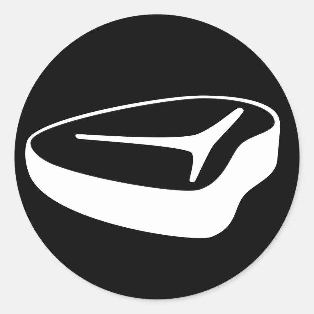 T-Bone Steak round sticker (small) | Zazzle