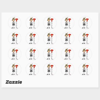 T is for Teacher Classic Round Sticker | Zazzle