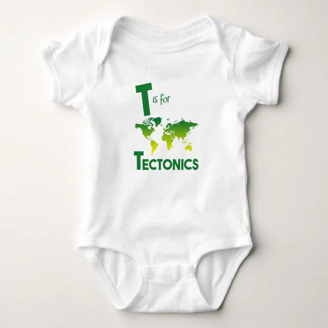 T is for Tectonics Cute Geology & Science Design Baby Bodysuit | Zazzle