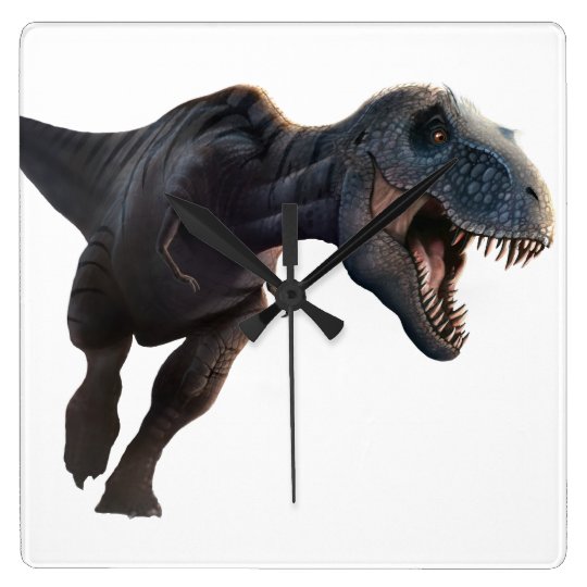 T Rex 2 Square Wall Clock | Zazzle.com