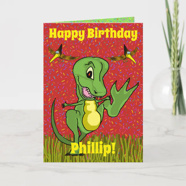 T-Rex Birthday Card | Zazzle