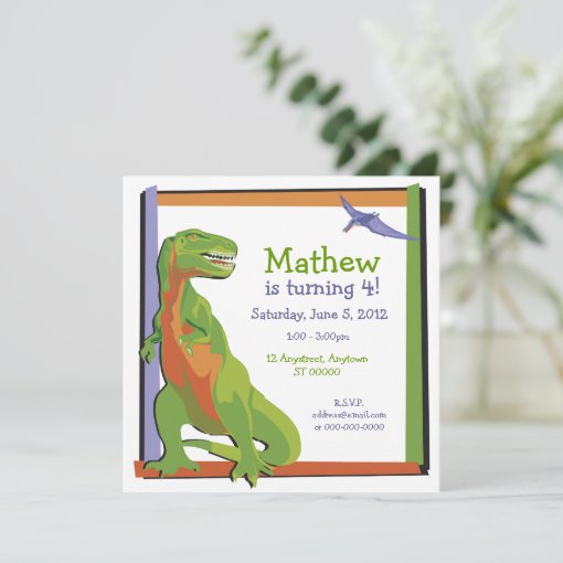 T-REX Birthday Invitation | Zazzle