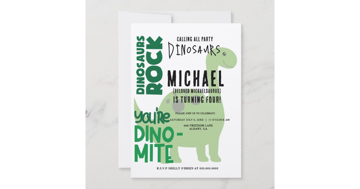 T-Rex Birthday Invitations - Dino Party Elegant | Zazzle