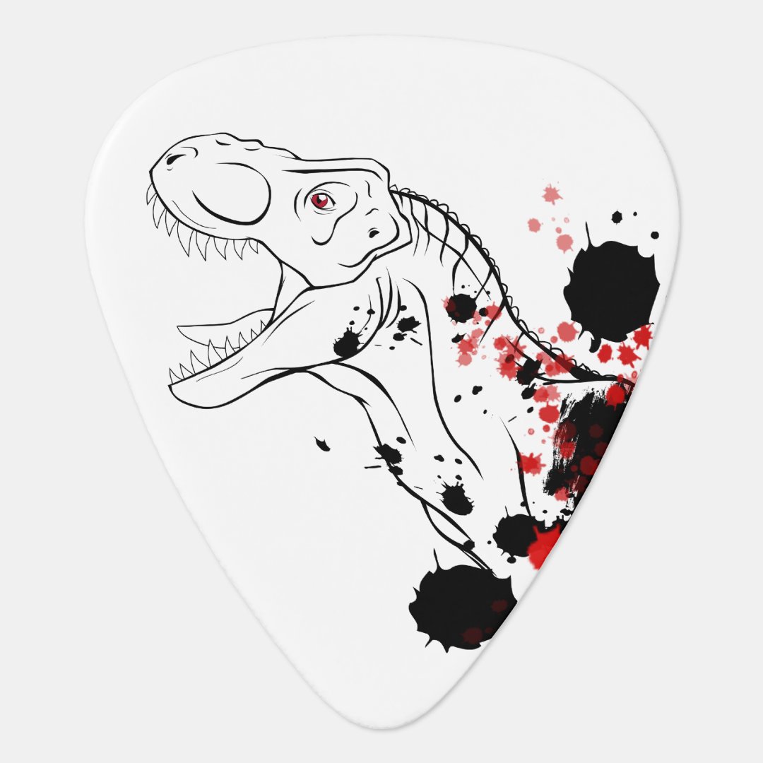T-Rex (Black And Red) Guitar Pick | Zazzle