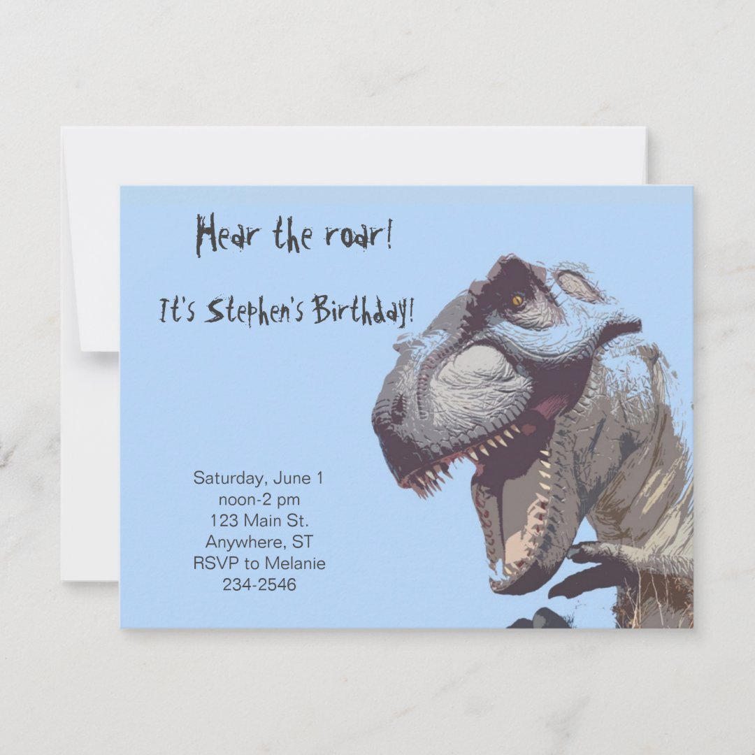 T-Rex Dinosaur Birthday Invitation | Zazzle