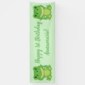 T-Rex Dinosaur Birthday Party Green Banner | Zazzle