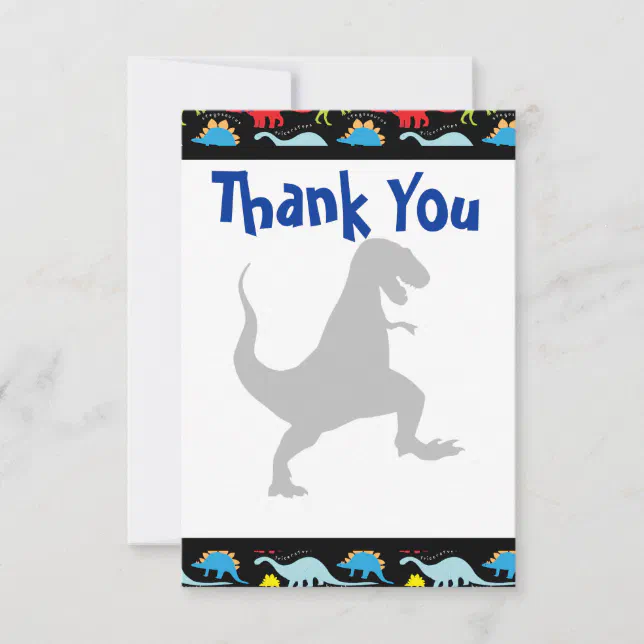 T Rex Dinosaur Birthday Party Thank You Cards | Zazzle
