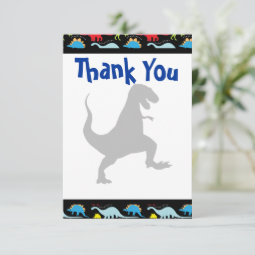 T Rex Dinosaur Birthday Party Thank You Cards | Zazzle