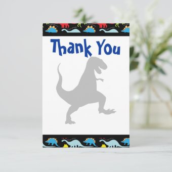 T Rex Dinosaur Birthday Party Thank You Cards | Zazzle
