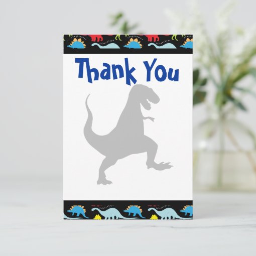 T Rex Dinosaur Birthday Party Thank You Cards | Zazzle