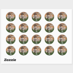 T-Rex Dinosaur Birthday Party Thank You Classic Round Sticker | Zazzle
