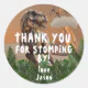 T-Rex Dinosaur Birthday Party Thank You Classic Round Sticker | Zazzle