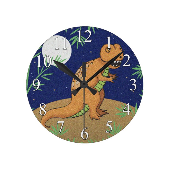 T-Rex Dinosaur Boys Wall Clock | Zazzle.com