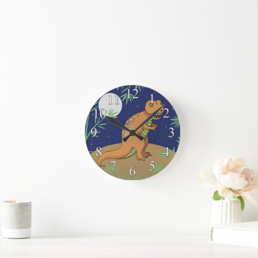 T-Rex Dinosaur Boys Wall Clock | Zazzle