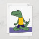 T-Rex Dinosaur Doing Yoga Postcard | Zazzle