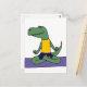 T-Rex Dinosaur Doing Yoga Postcard | Zazzle
