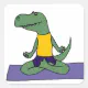 T-Rex Dinosaur Doing Yoga Square Sticker | Zazzle