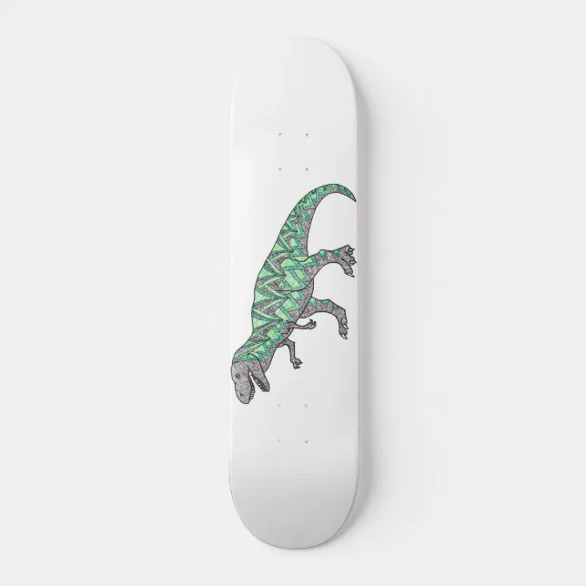 T-Rex Dinosaur Doodle Illustrated Art Skateboard Deck | Zazzle