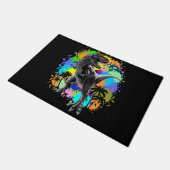 T-Rex Dinosaur Jurassic Reptile on Paint Stains Doormat | Zazzle