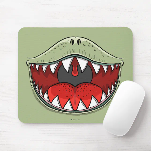 T-rex Dinosaur Mouth Kids Cartoon Mouse Pad | Zazzle