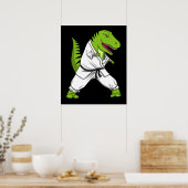 T-Rex Dinosaur Ninja Martial Arts Karate Poster | Zazzle