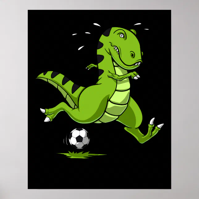 T-Rex Dinosaur Soccer Poster | Zazzle
